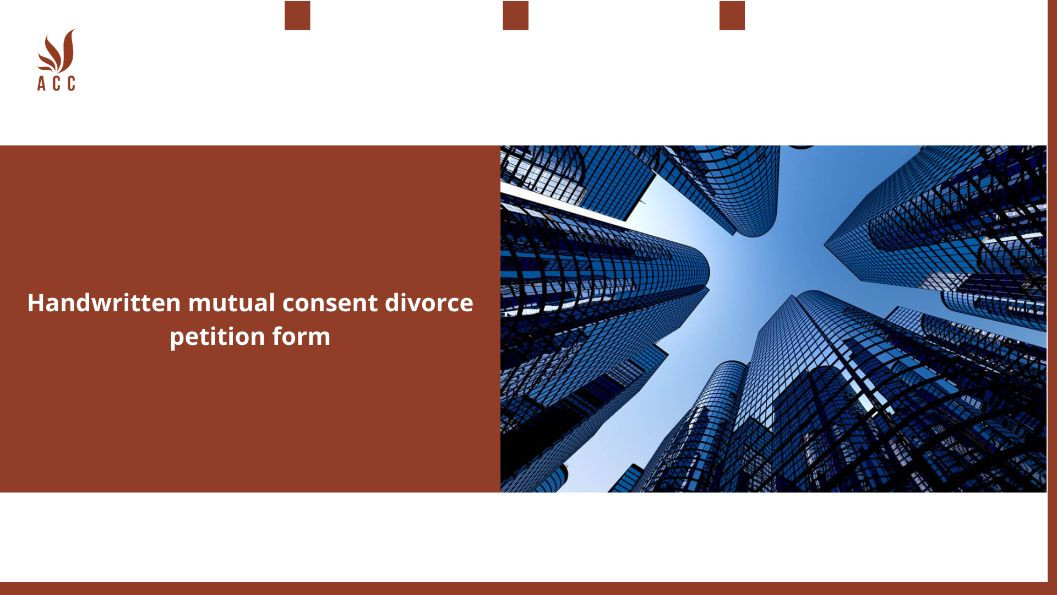 Handwritten mutual consent divorce petition form