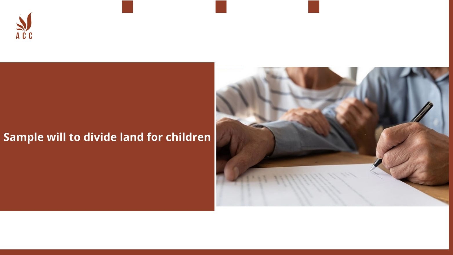 Sample will to divide land for children