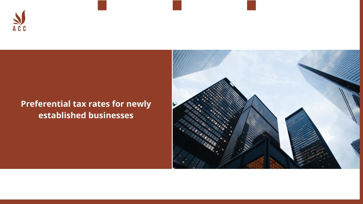 Preferential tax rates for newly established businesses