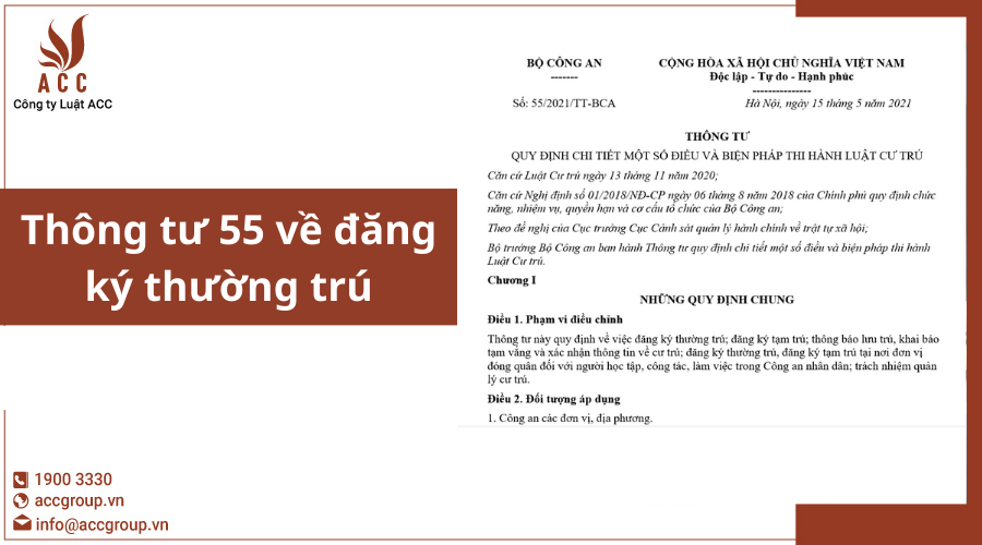 Thông tư 55 về đăng ký thường trú chi tiết