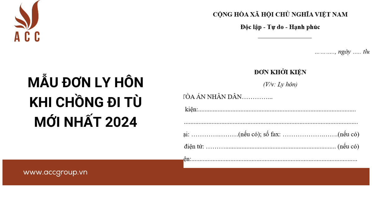 Mẫu đơn ly hôn khi chồng đi tù mới nhất