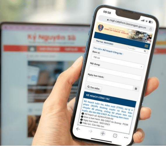 Cách tra cứu online kế hoạch công tác kiểm tra công khai của CSGT